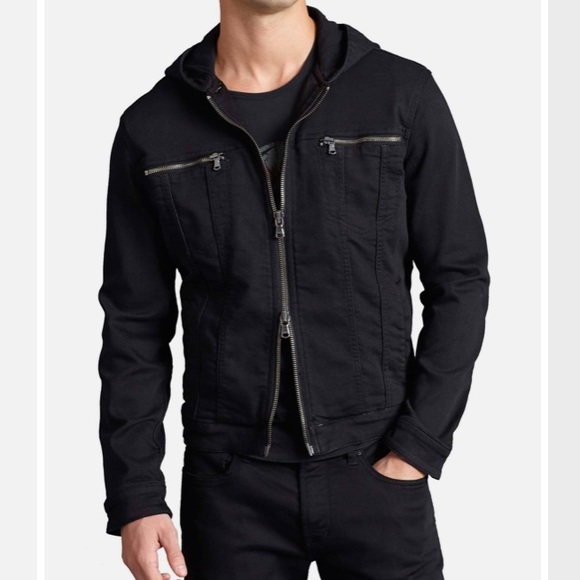 John Varvatos | Jackets & Coats | John Varvatos Hooded Zip Front Denim ...